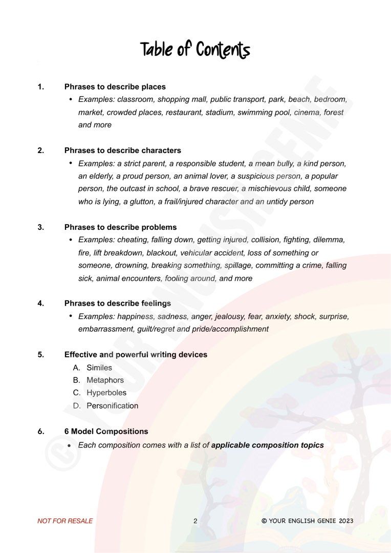 PSLE / Primary Composition Phrases & Model Compositions Handbook ...