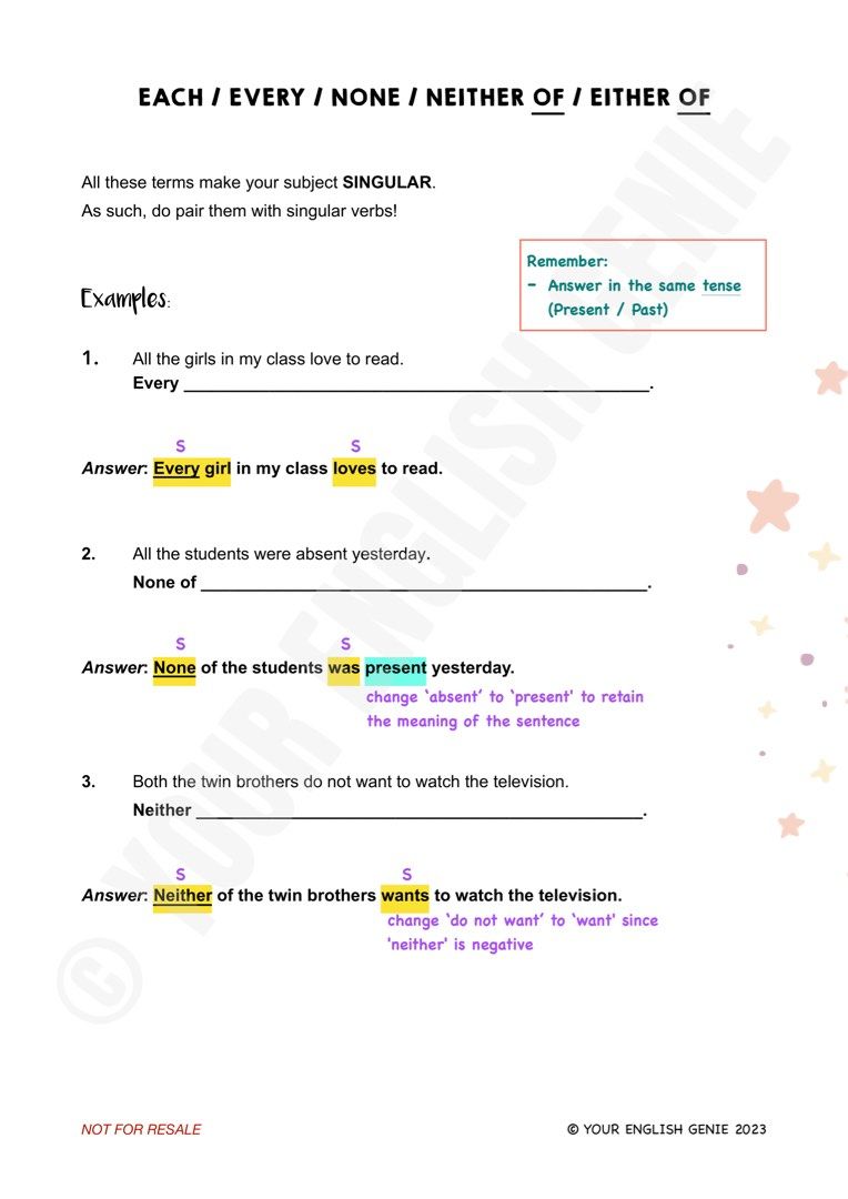 PSLE Synthesis Guide / Notes + Practice Questions (Primary English ...