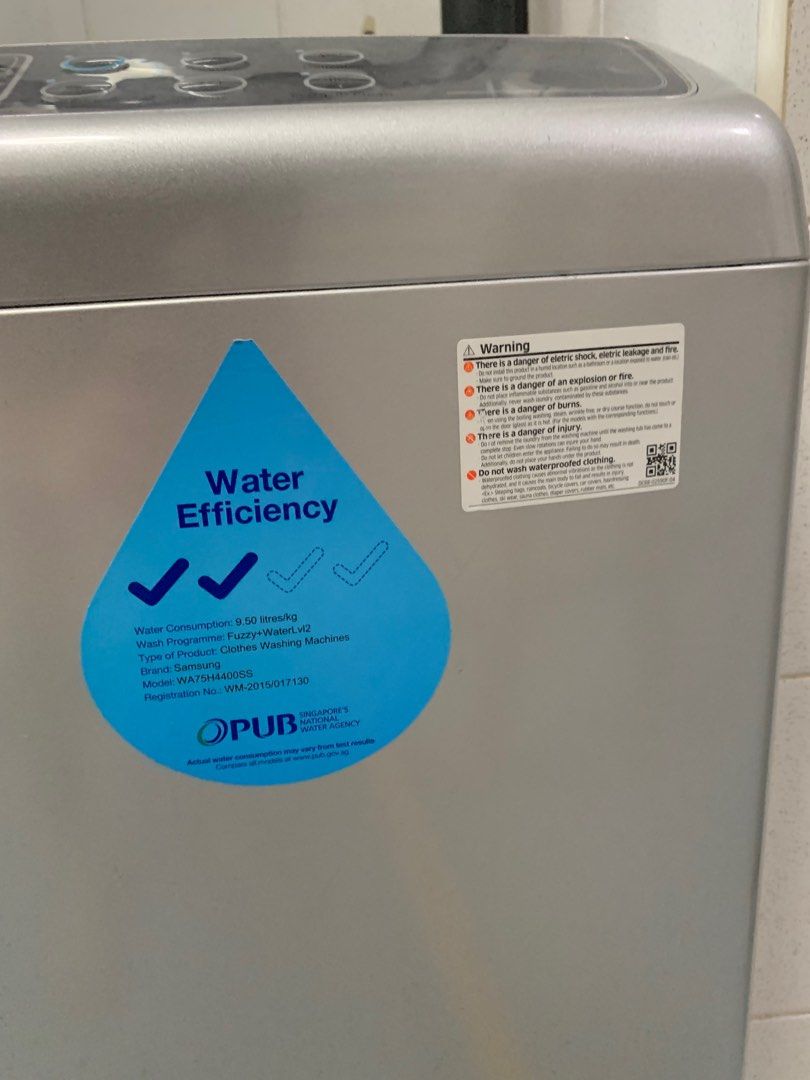 Samsung wobble technology washing machine WA75H4400SS 7.5kg, TV & Home ...