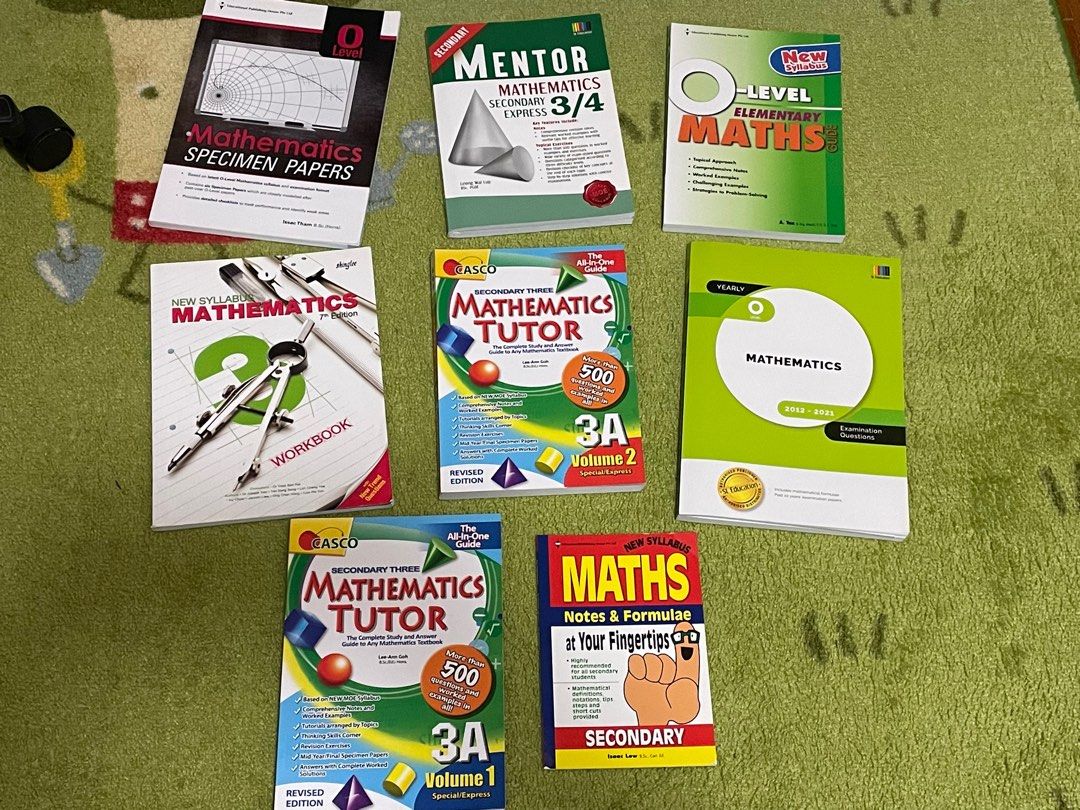 Set of sec 3 maths and o-level e-maths assessment books for sale ...