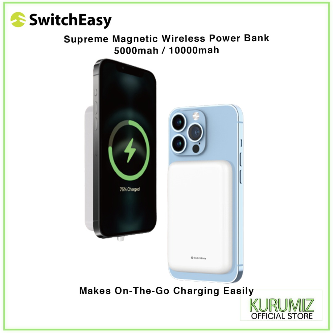 SwitchEasy Supreme Magnetic Wireless Power Bank 5000mAh/10000mAh, white ...