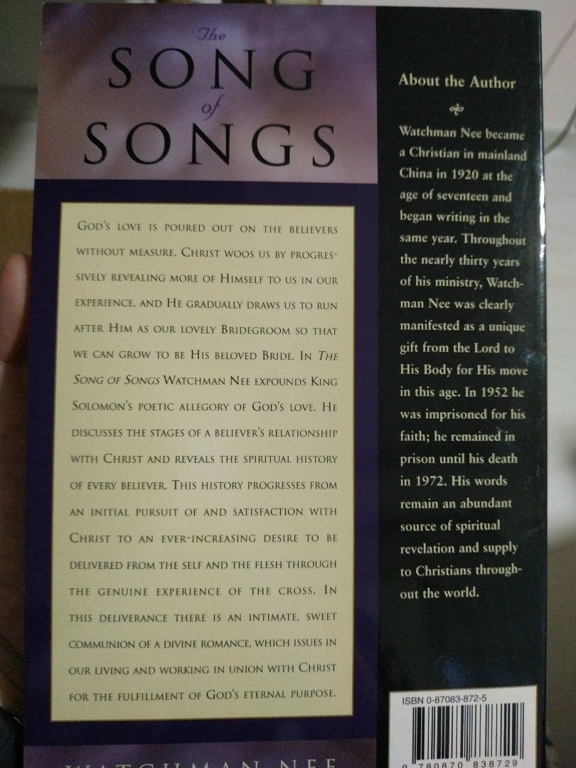 The song of songs by Watchman Nee, Hobbies & Toys, Books & Magazines ...