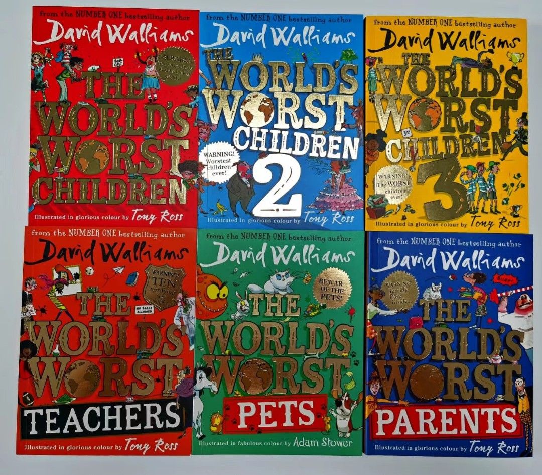 六冊大衛威廉姆斯彩頁小說the world’s worst teacher/the world’sworst pets/the world’s ...