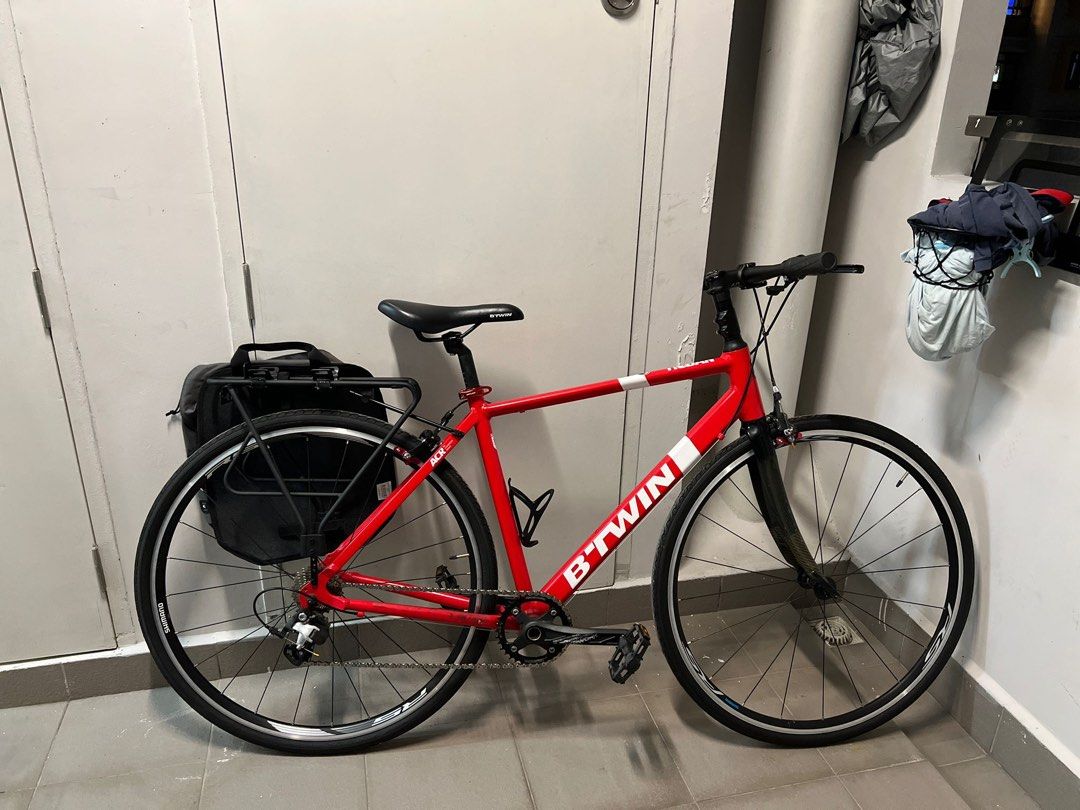 Tri-ready superlight Btwin ACR 500 flatbar roadie, carbon fork ...
