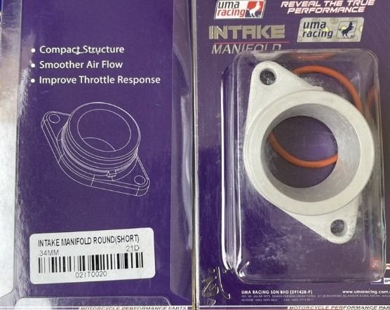 Uma Racing Injector Manifold Round (Short) Sniper150 MXKING Y15 ...