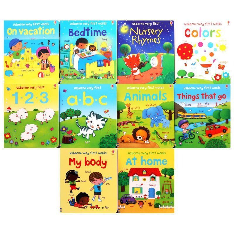 USBORNE Very First Words 10 Books Set (10 Board Books Collection) Gift ...