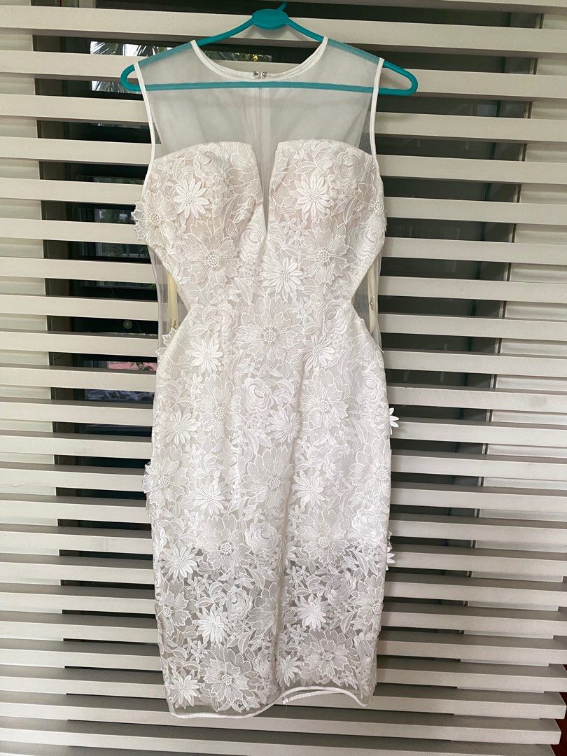 White lace evening dress - brand new, Women's Fashion, Dresses & Sets, Evening dresses & gowns ...