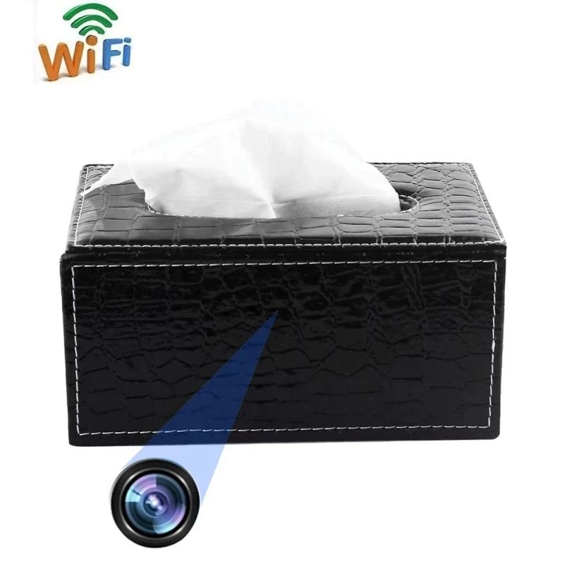 Wifi 1080P PU Leather Tissue Box IP Camera Mini Camera Motion, 傢俬＆家居 ...