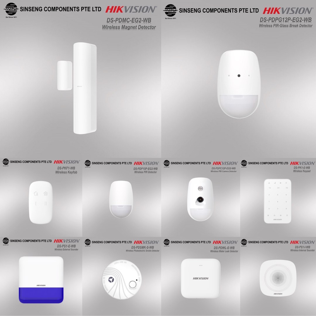 Hikvision Wireless Alarm Intrusion System Accessories By Hikvision [magnet Detector Pir Glass