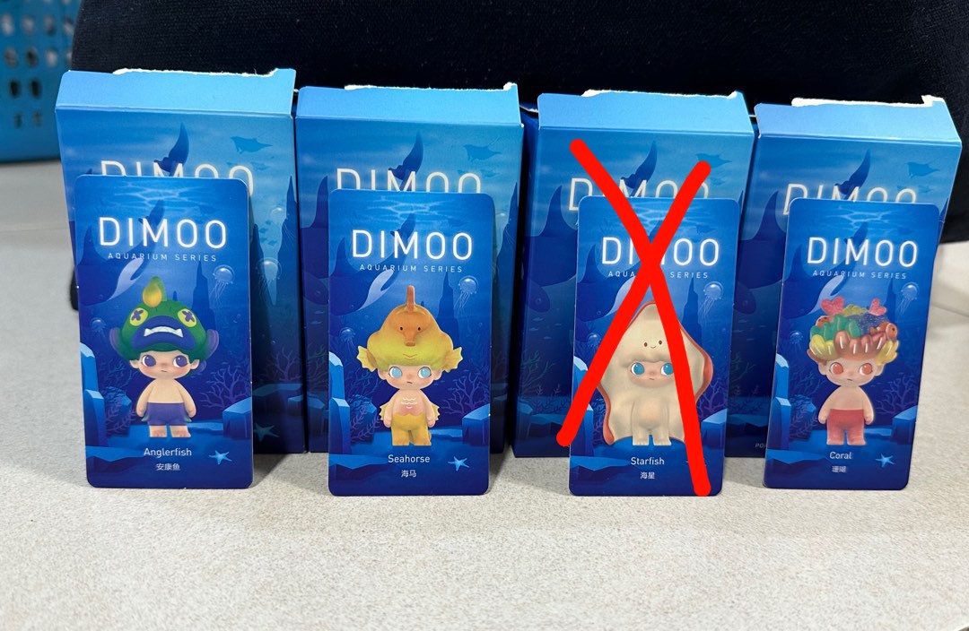 WTT/WTS Popmart Dimoo Aquarium Anglerfish, Seahorse, Starfish, Coral ...