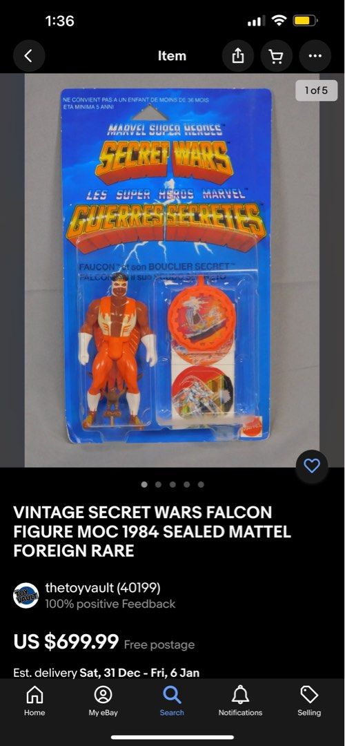 1984 Mattel Secret Wars Falcon both versions, Hobbies & Toys ...