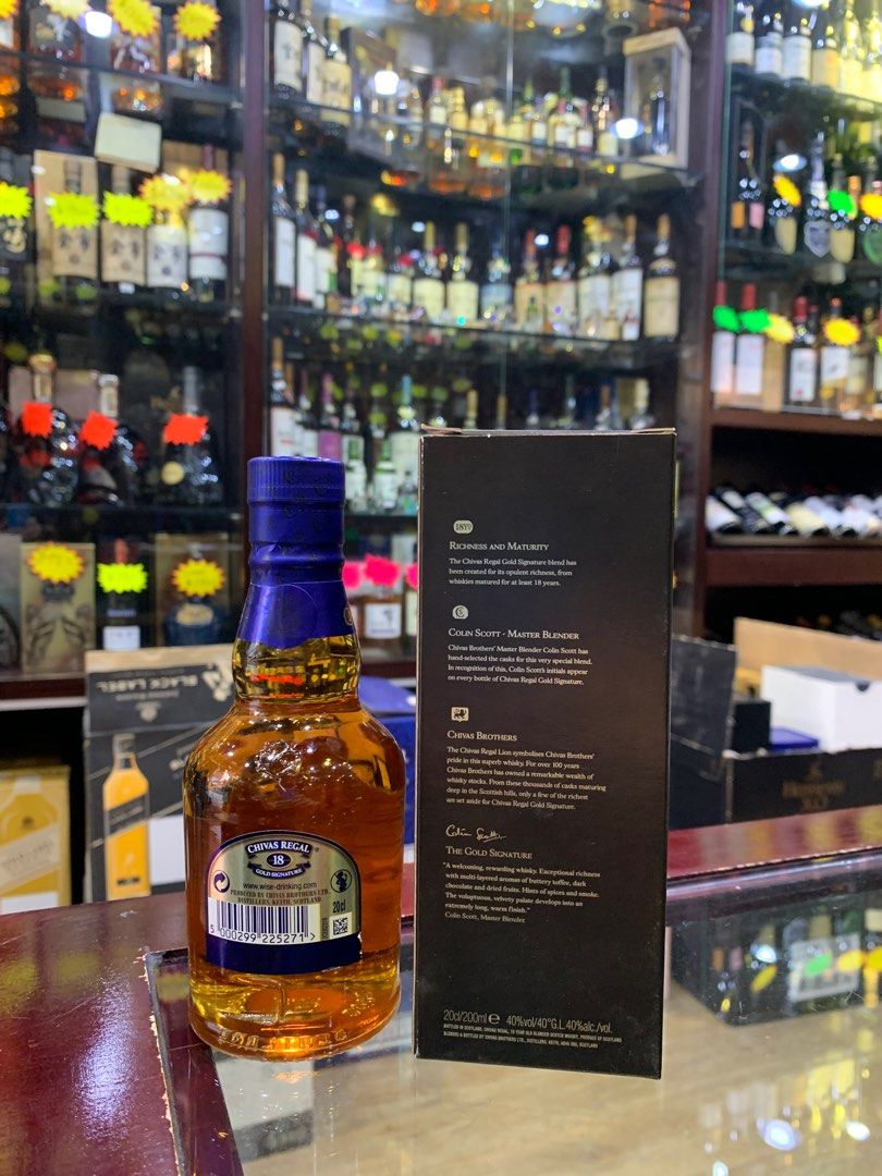 200ml 18年 芝華士 Chivas 威士忌 whisky, 嘢食 & 嘢飲, 酒精飲料 - Carousell