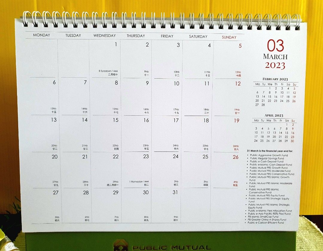 2023 PM Desktop Calendar, Hobbies & Toys, Stationery & Craft ...
