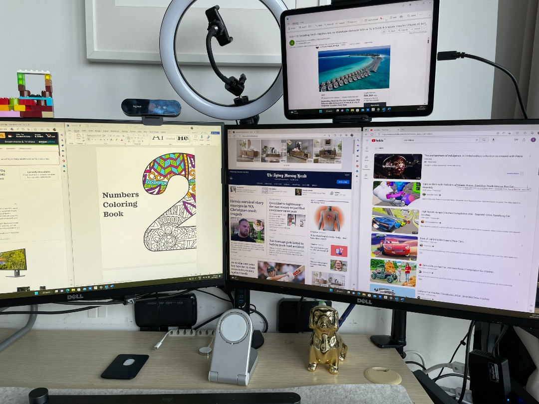 2 Dell 24 Inch S2417DG Monitors + Dual Monitor Arm. Available ...