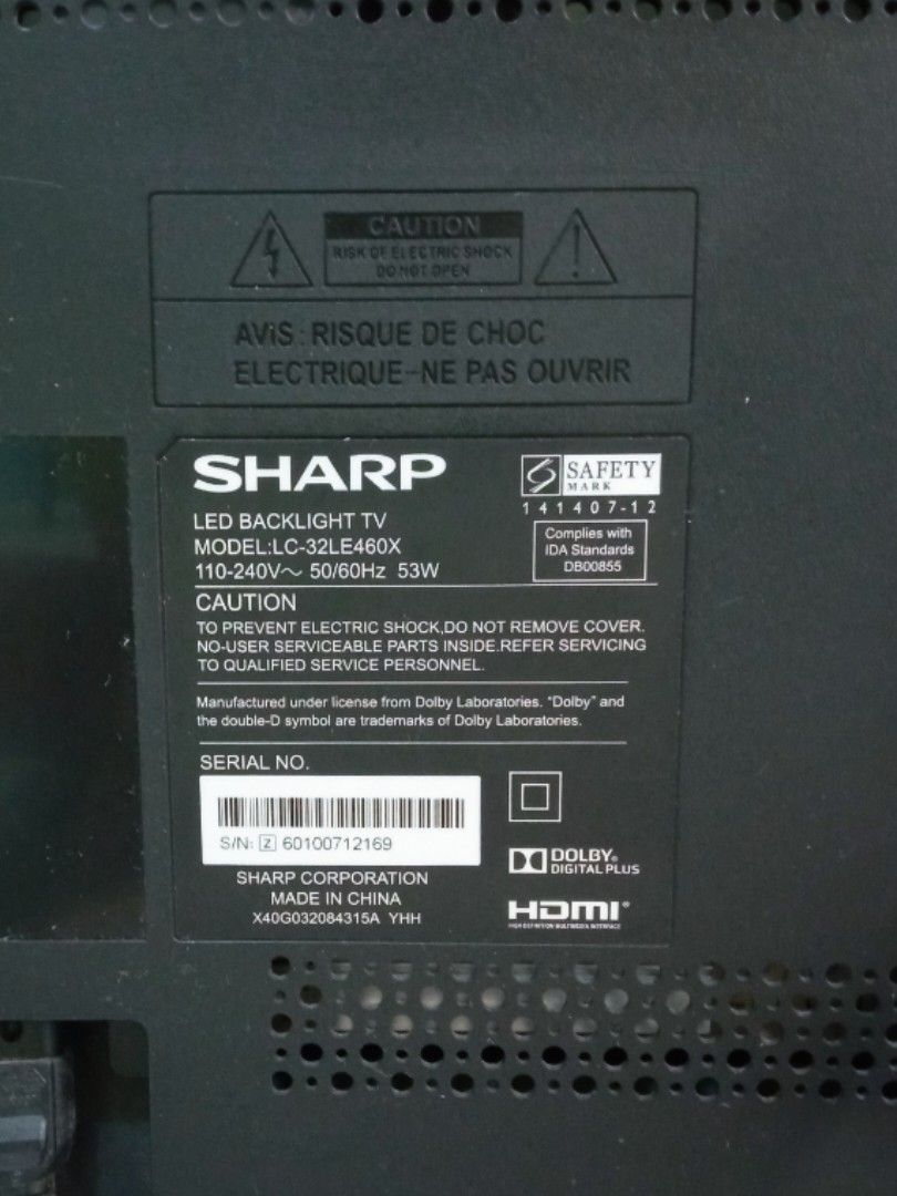 32 inch Sharp LC-32LE460X Digital TV, TV & Home Appliances, TV ...