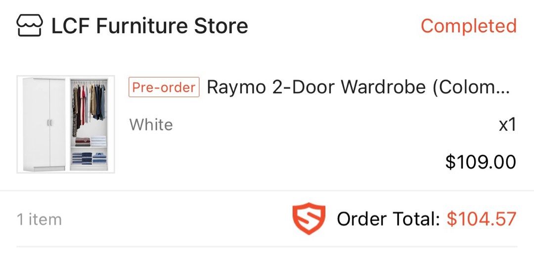 99% New Raymo 2-Door Wardrobe (White), Furniture & Home Living ...