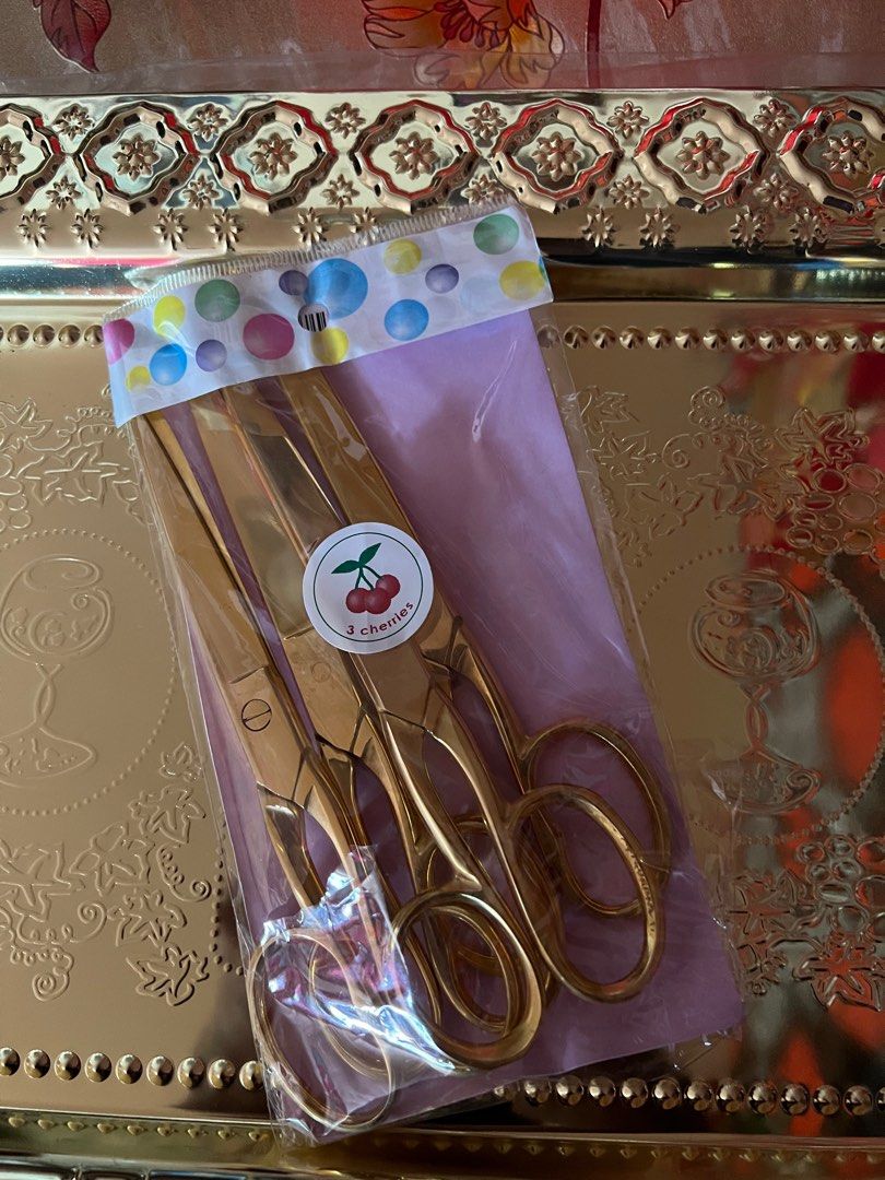 Aesthetic party scissors (gold), Hobbies & Toys, Stationery & Craft ...