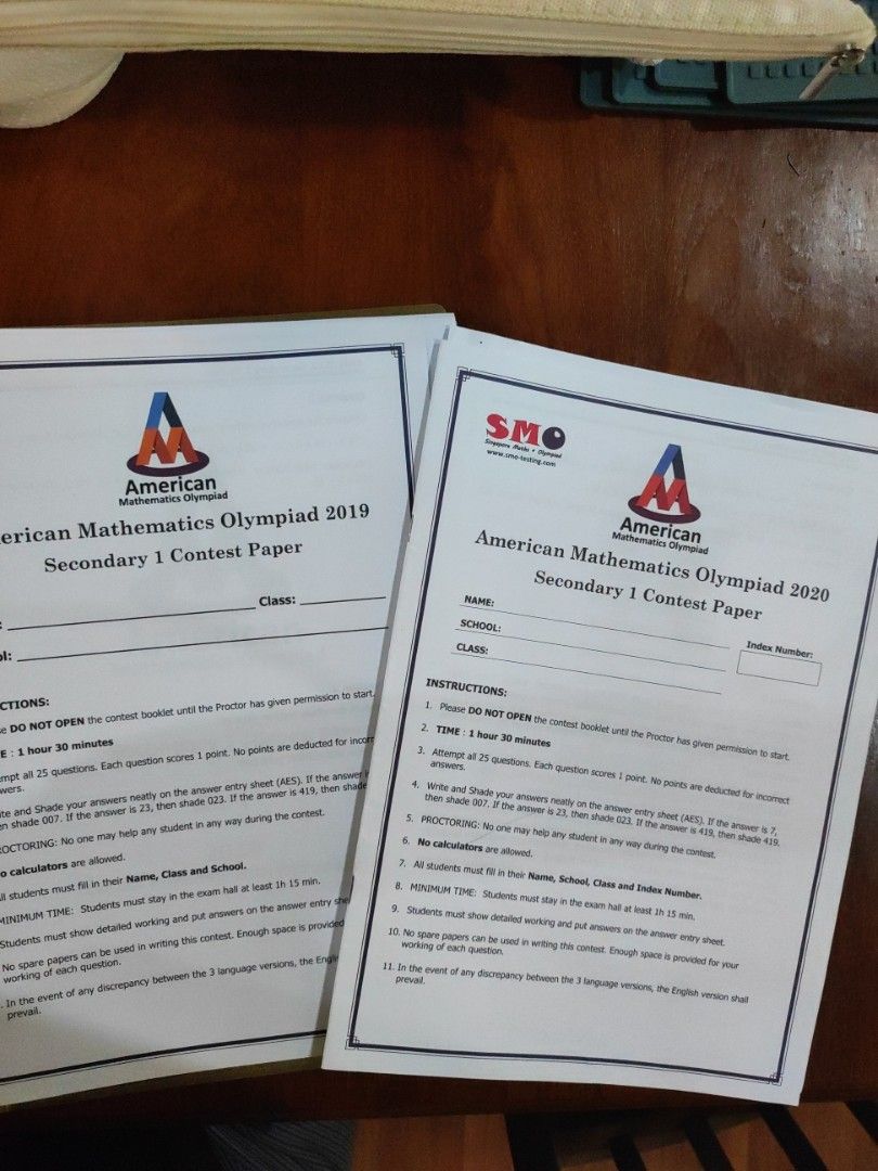American math Olympiad AMO papers y7 sec 1, Hobbies & Toys, Books ...