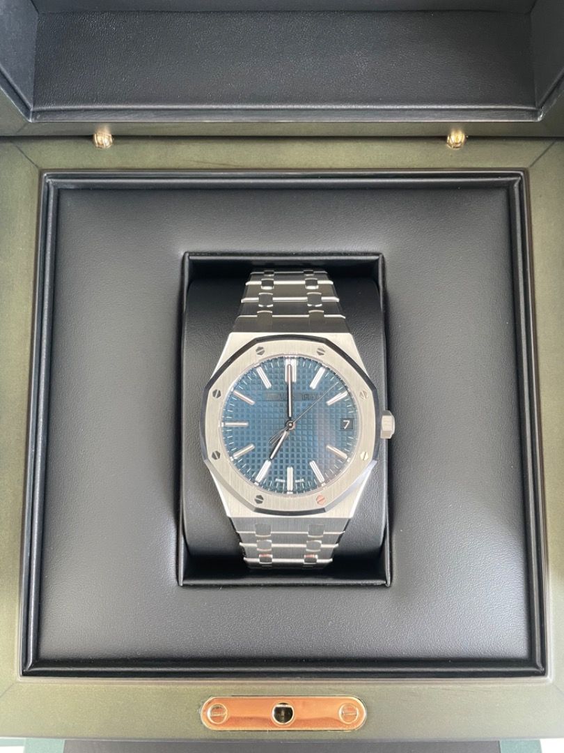Brand New Audemars Piguet AP Royal Oak 50th Anniversary Blue Dial 41mm ...