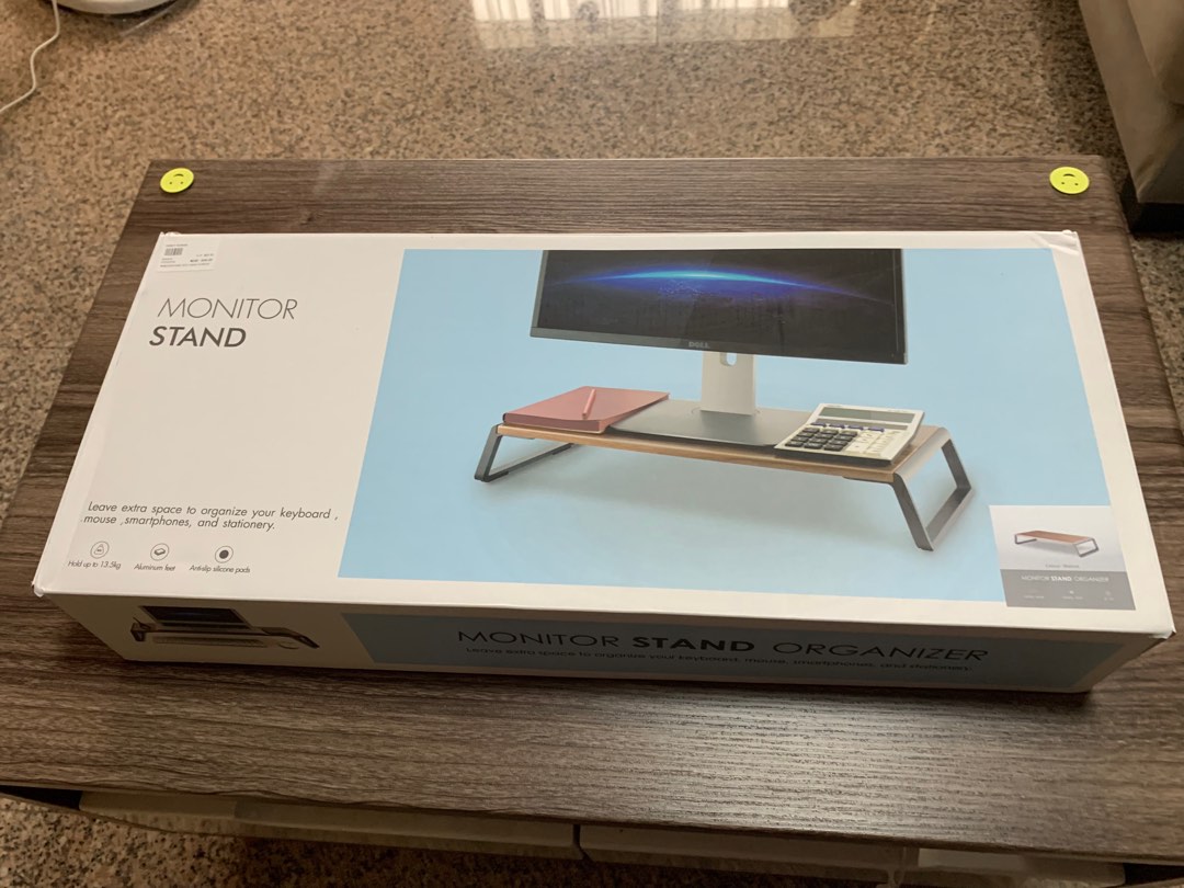 Brand New Monitor Stand Organiser with wood surface, Computers & Tech ...