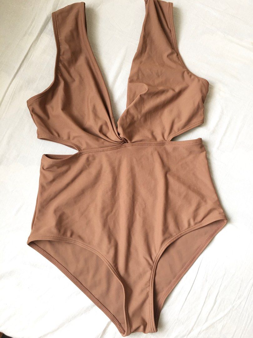 Brown One piece Top, Women's Fashion, Swimwear, Bikinis & Swimsuits on ...