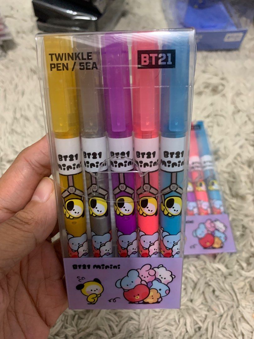 BT21 Glossy Pens (5pcs/set), Hobbies & Toys, Memorabilia & Collectibles ...