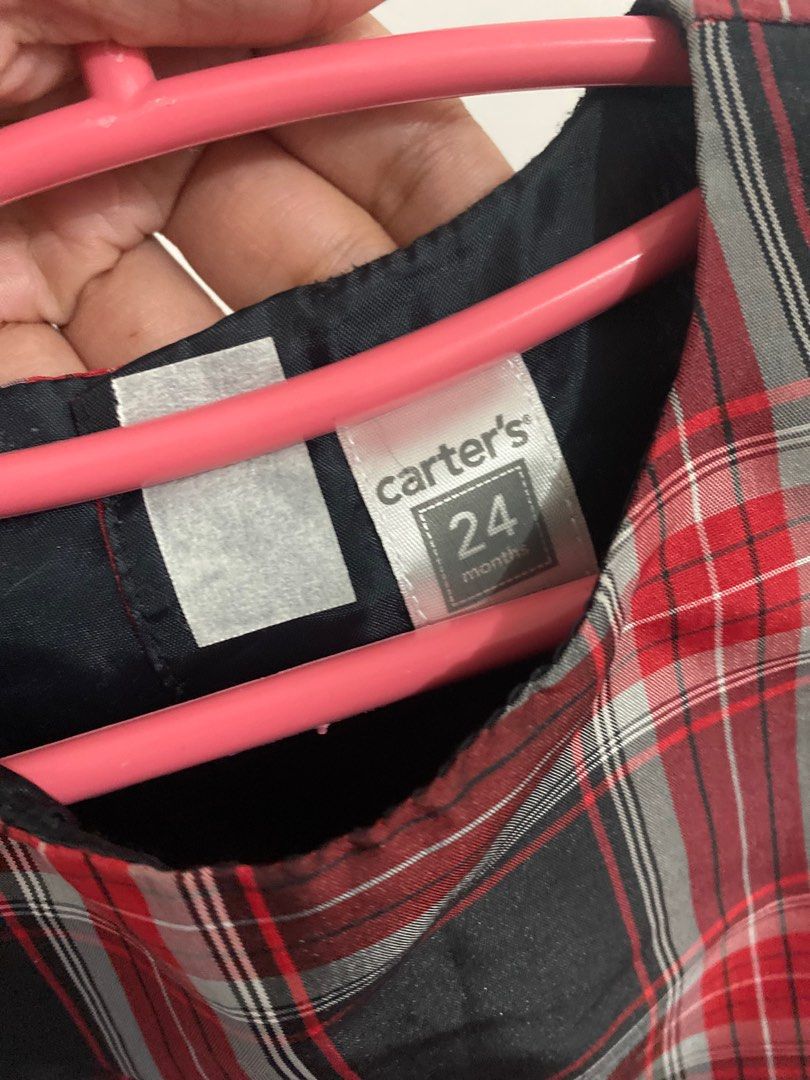 Carters plaid red dress, Babies & Kids, Babies & Kids Fashion on Carousell