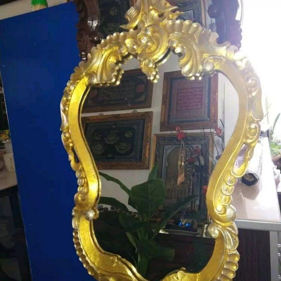 Cermin kayu jati gold, Furniture & Home Living, Home Decor, Mirrors on ...