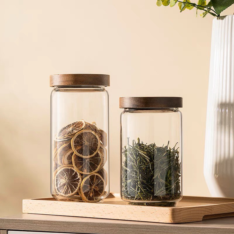 CNY Cookie Jar | Glass Jar | Food Storage with Wooden Lid, Furniture ...