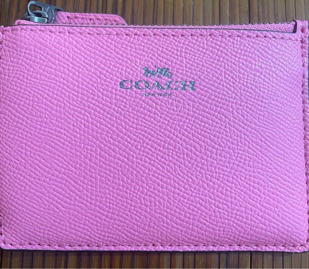 Coach pink holder for card or coins, Women's Fashion, Bags & Wallets ...