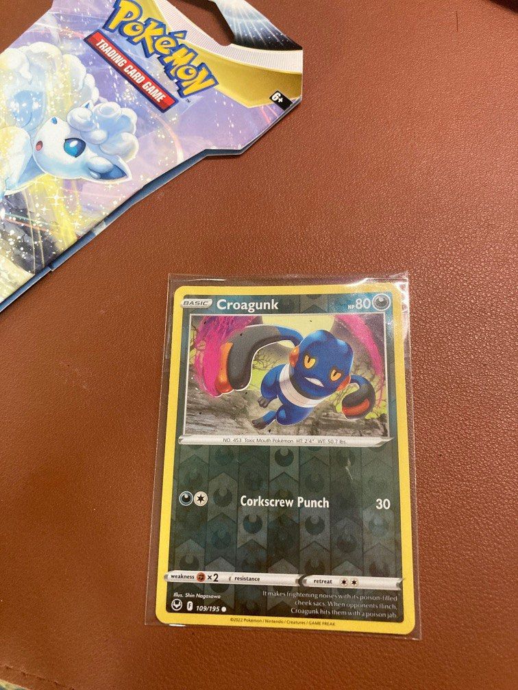 Croagunk Pokemon card shiny card, Hobbies & Toys, Toys & Games on Carousell