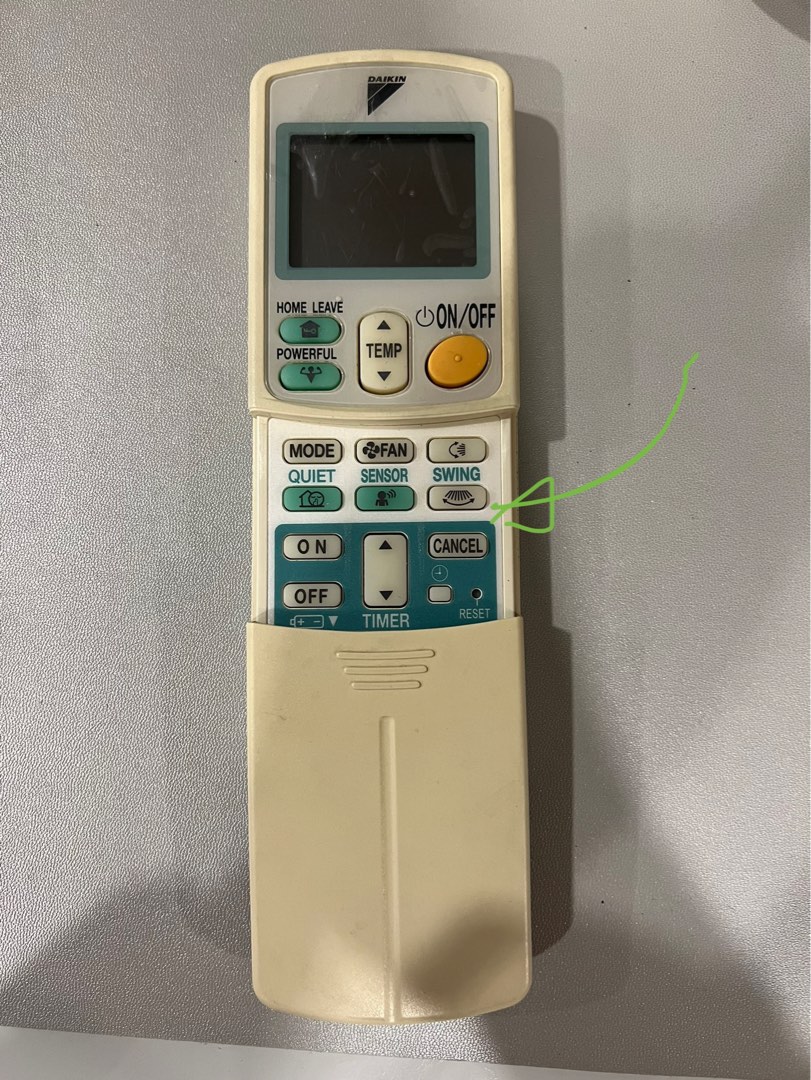 Daikin AC remote (horizontal swing button), TV & Home Appliances, Air ...