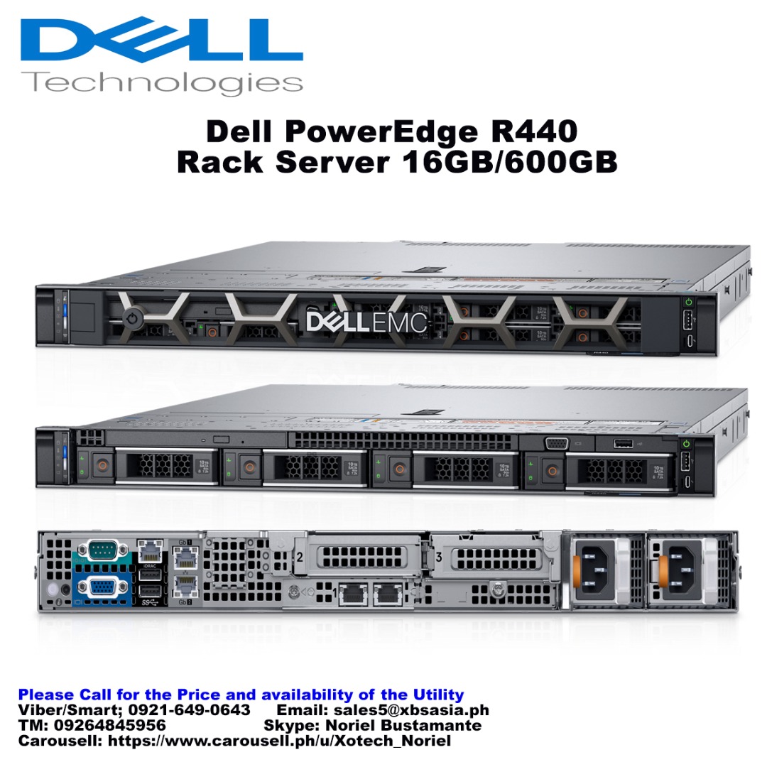 DellEMC PowerEdge R440 Intel Xeon Silver 4210R 2.4G 10C/20T 16GB/600GB ...