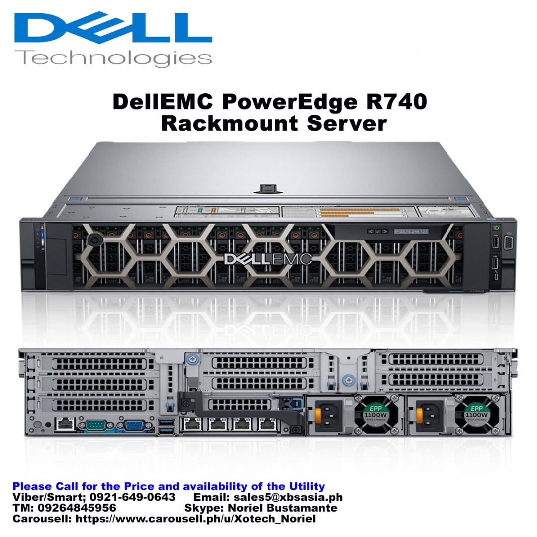 DellEMC PowerEdge R740 Intel Xeon Silver 4210R 2.4G, 10C/20T 16GB/600GB Rack Server, Computers ...