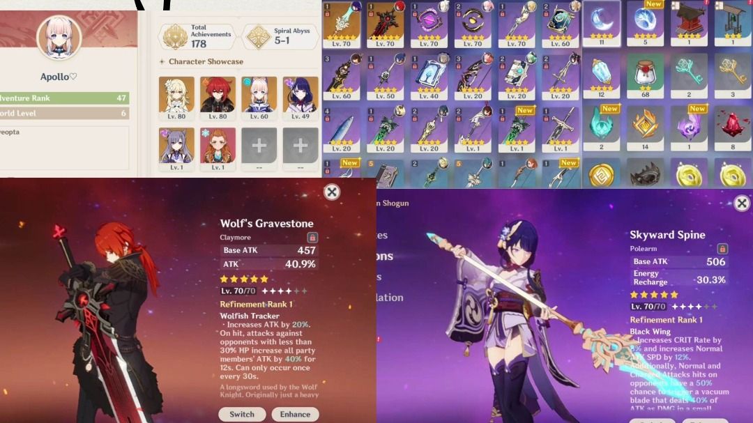 DILUC+RAIDEN+KOKOMI GENSHIN IMPACT AR47, Video Gaming, Video Games ...