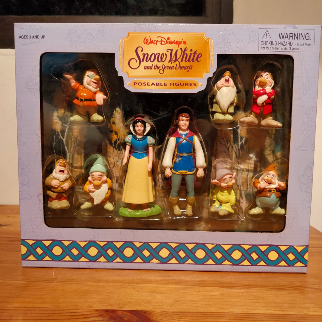 Disney Theme Park Exclusive Snow White & the Seven Dwarfs Posable Figures PVC 9 piece set Rare ...