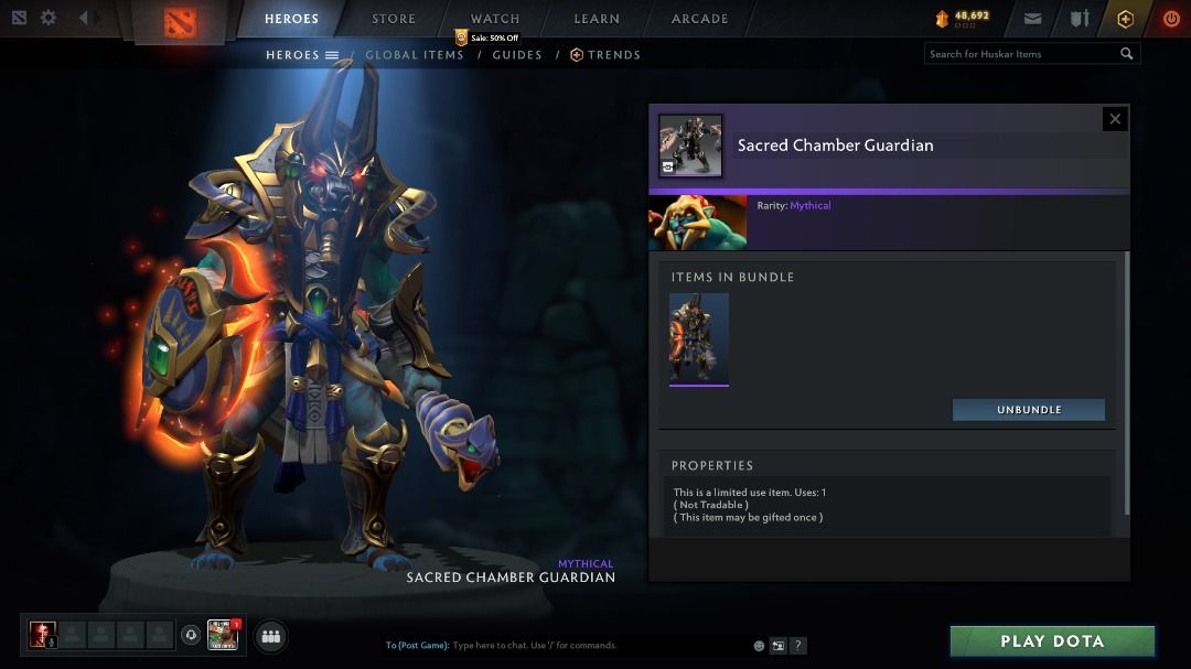 (Dota 2) Huskar - Sacred Chamber Guardian - Diretide 2022 Collector’s ...