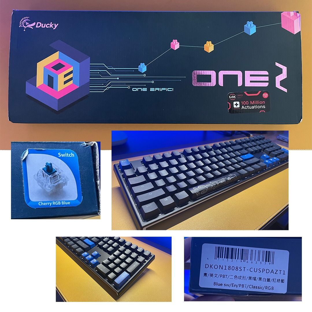 Ducky One 2 RGB LED Double Shot PBT Mechanical Keyboard Cherry MX Blue ...