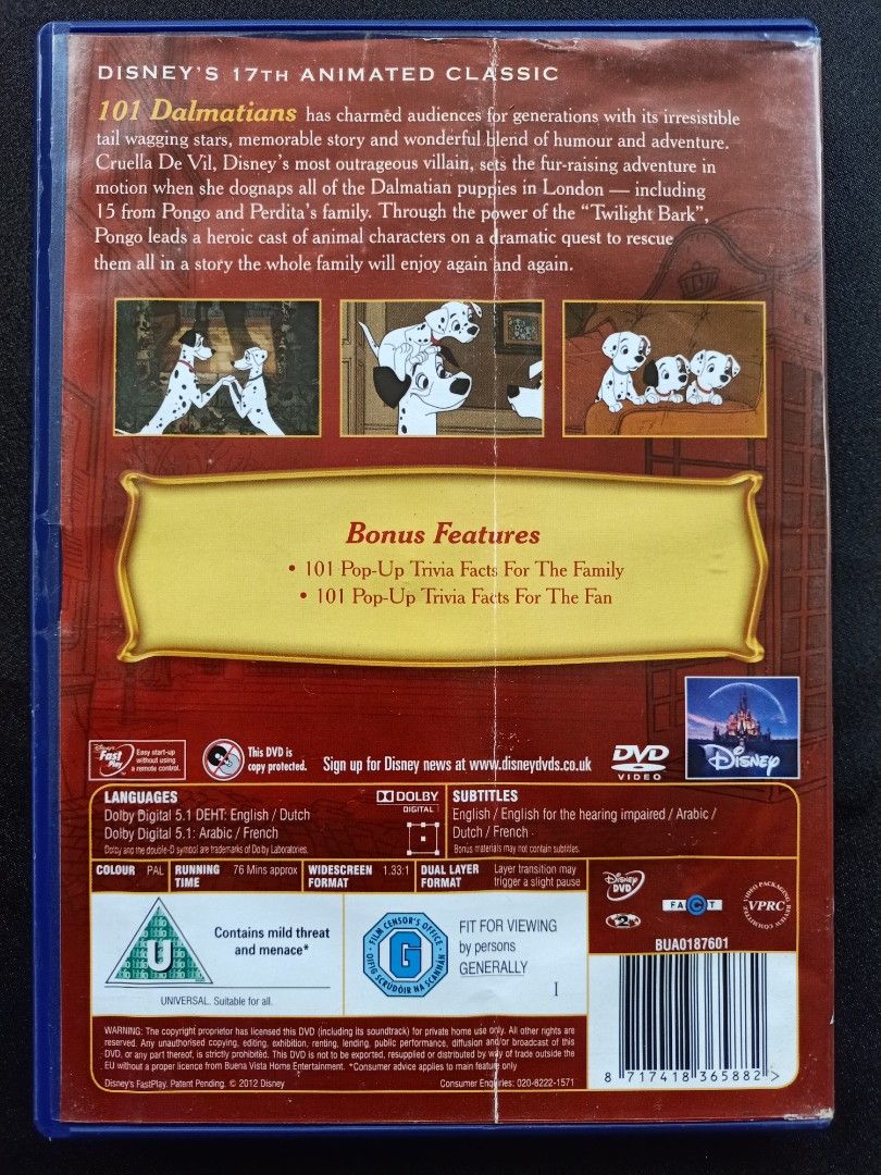 DVD 101 Dalmatians, Hobbies & Toys, Music & Media, CDs & DVDs on Carousell
