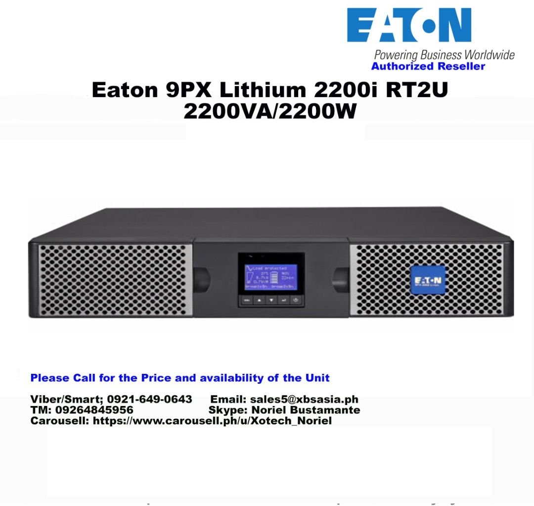 Eaton 9PX Lithium 2200i RT2U 2200VA/2200W, Computers & Tech, Office ...