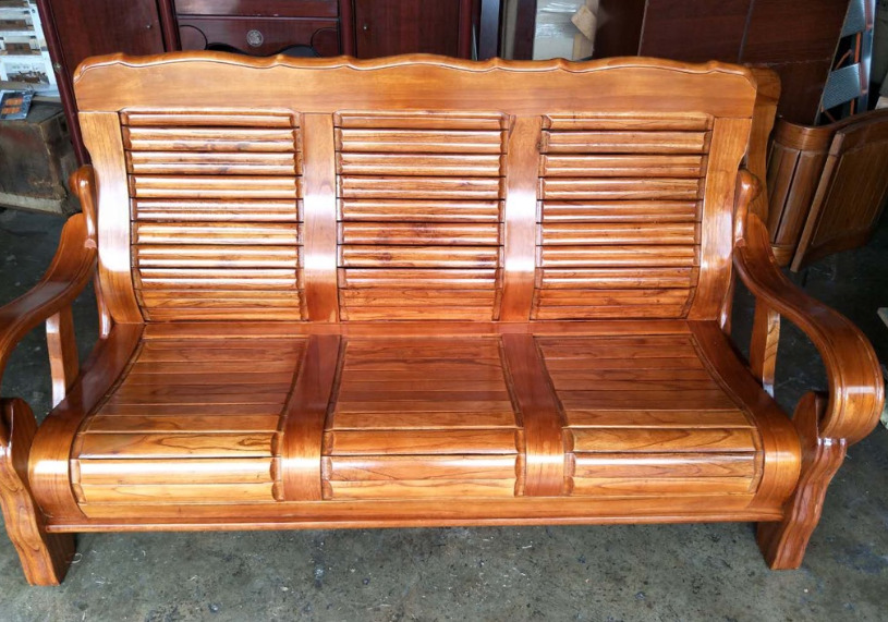 Erica 3 Seater Solid Wood Sofa, Furniture & Home Living, Furniture ...