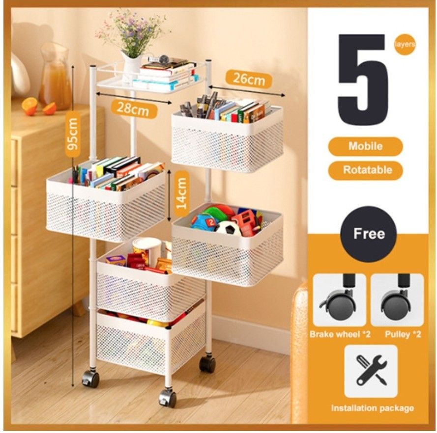 Folding Rack / Storage Rack / Kitchen Rack / Foldable Rack with Wheel ...