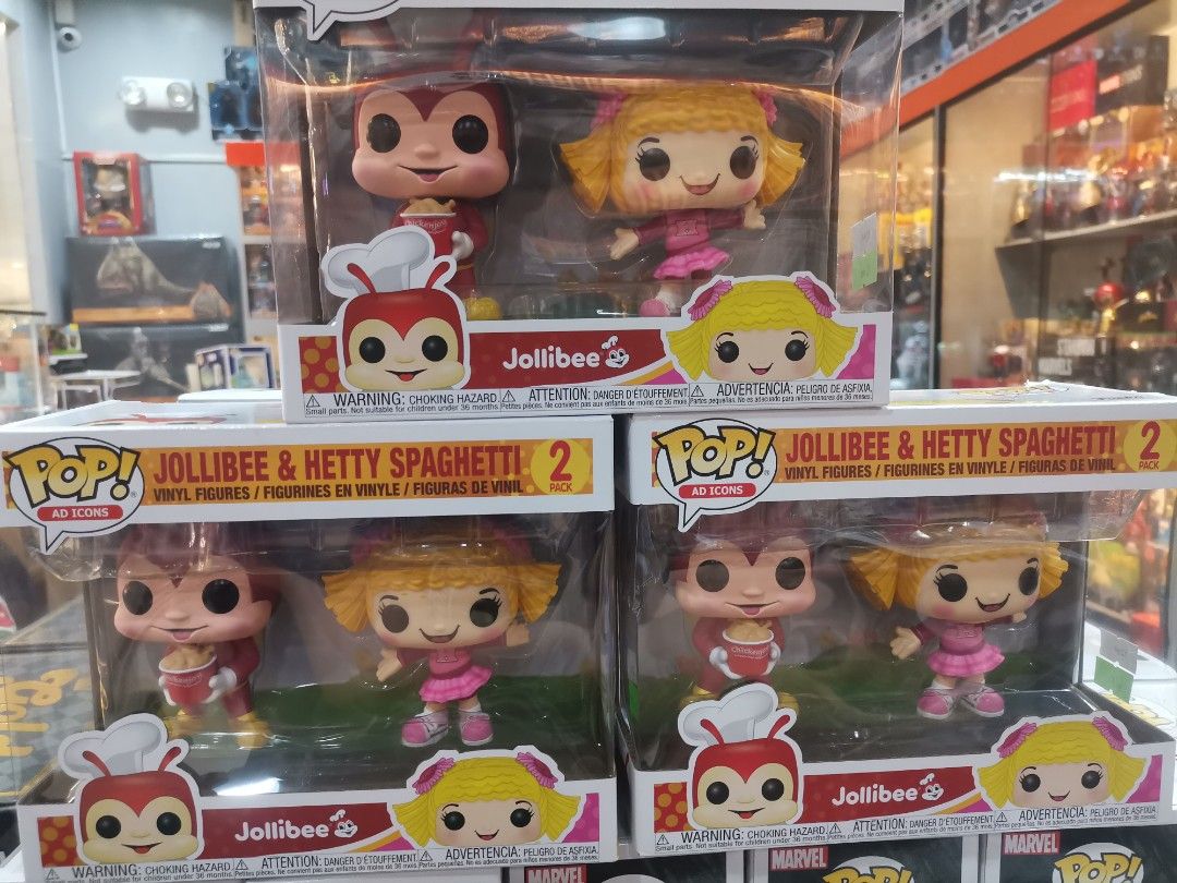Funko Pop Jollibee and Hetty Spaghetti, Hobbies & Toys, Toys & Games on ...