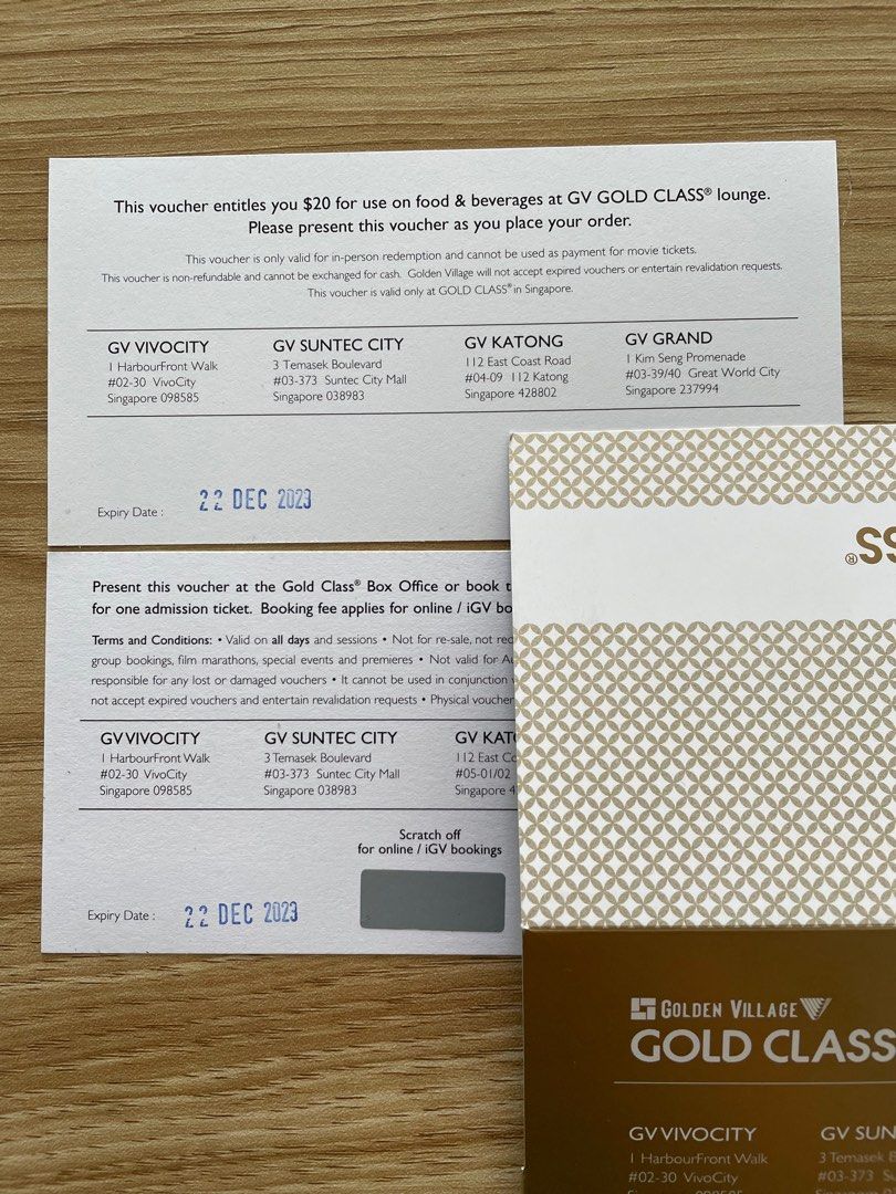 Golden Village combo Gold Class All days movie gift voucher + $20 ...