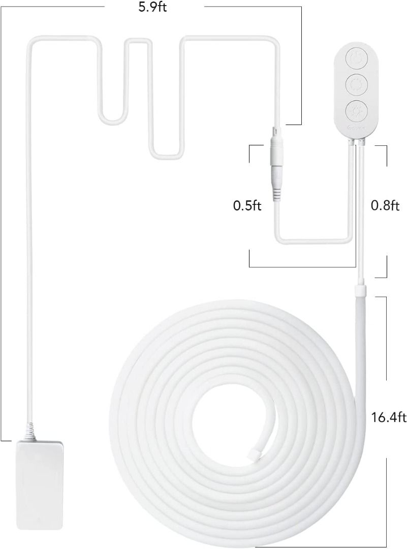 Govee Neon Rope Light, 16.4ft RGBIC Music Sync, Creative DIY Design ...