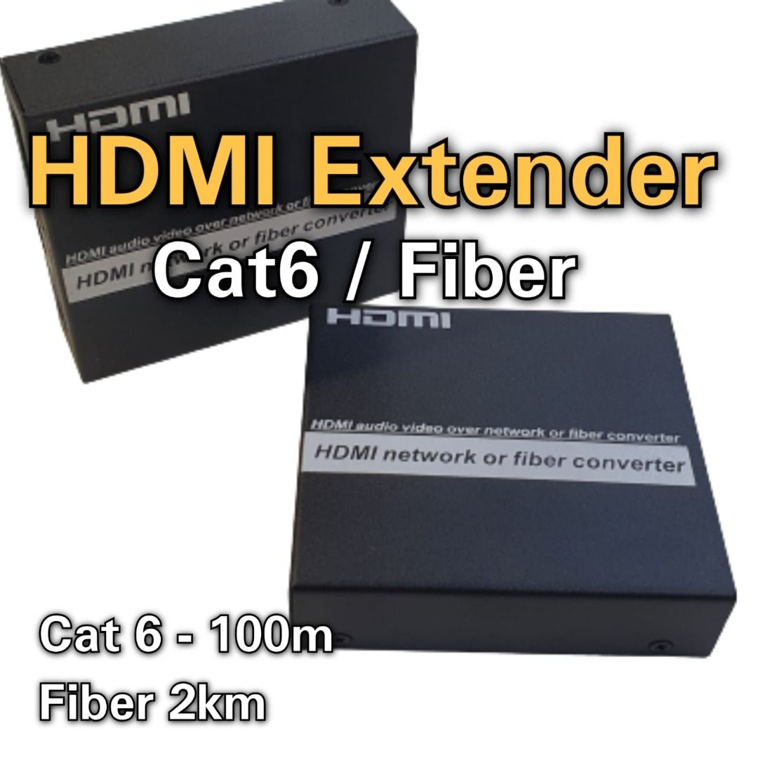 HDMI Extender Cat6 Fiber Converter | Up to 100m - 2KM HDMI Signal ...