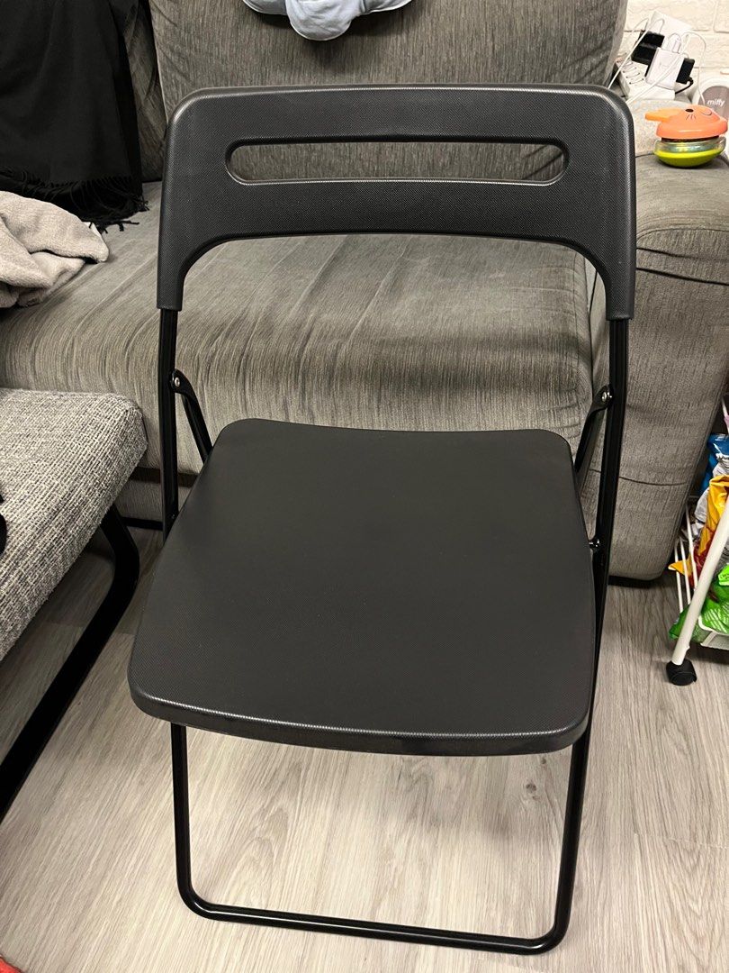 IKEA - NISSE Folding Chair (Black), Furniture & Home Living, Furniture ...