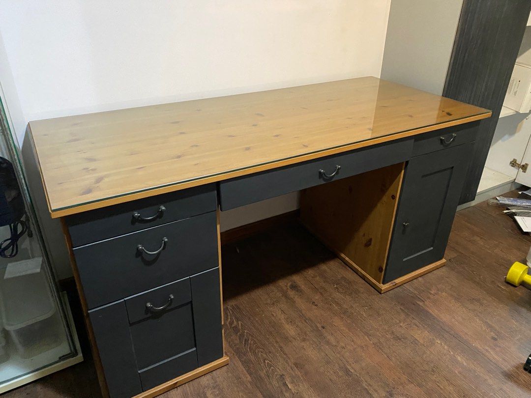 Ikea Leksvik Computer Desk with Keyboard drawers & other storage ...