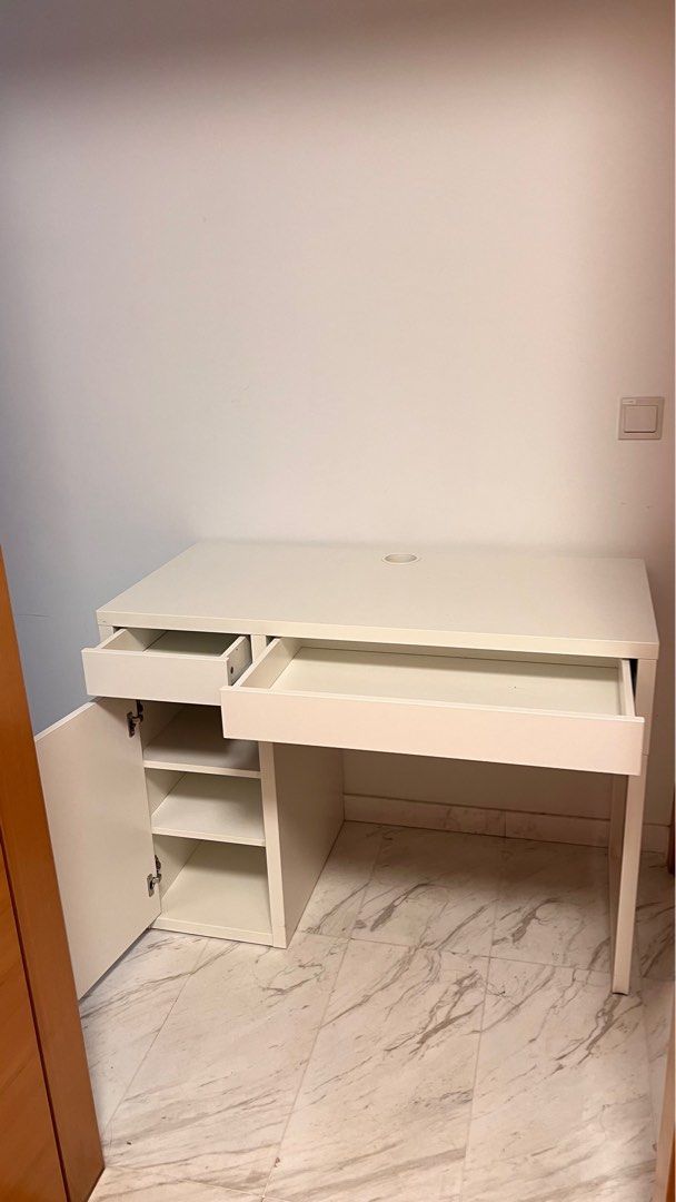 IKEA MICKE white study table 105cm by 50cm, Furniture & Home Living ...