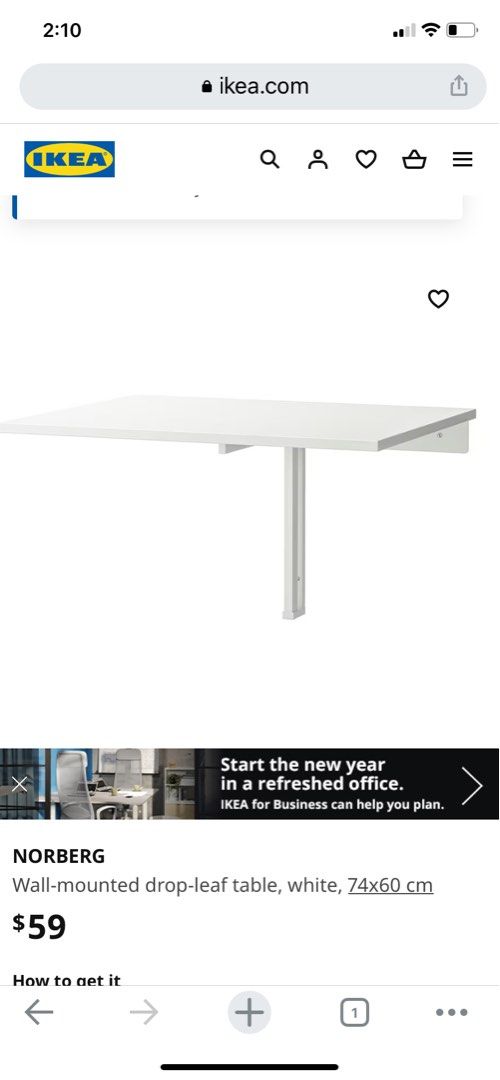IKEA Norberg table, Furniture & Home Living, Furniture, Tables & Sets ...